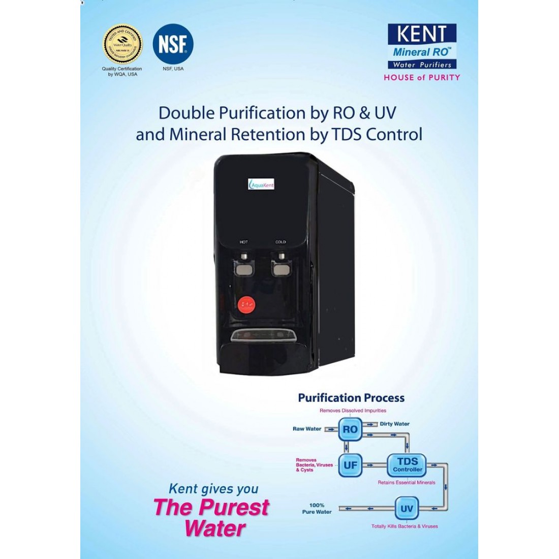 Aqua Kent Infinity Plus RO + UV + UF Hot And Cold Direct Pipe in Water ...